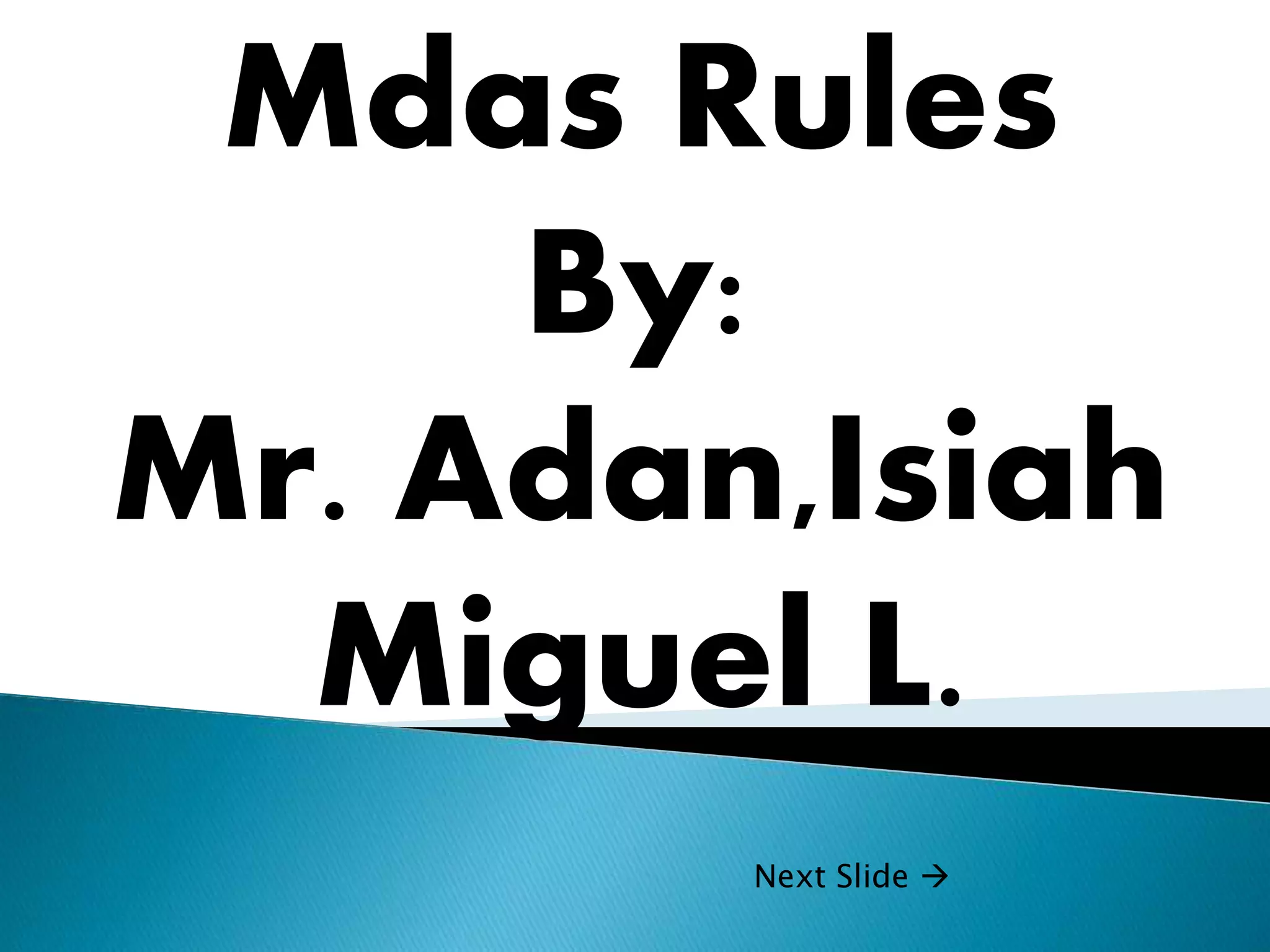 Mathematics MDAS RULES GRADE 5 | PPTX