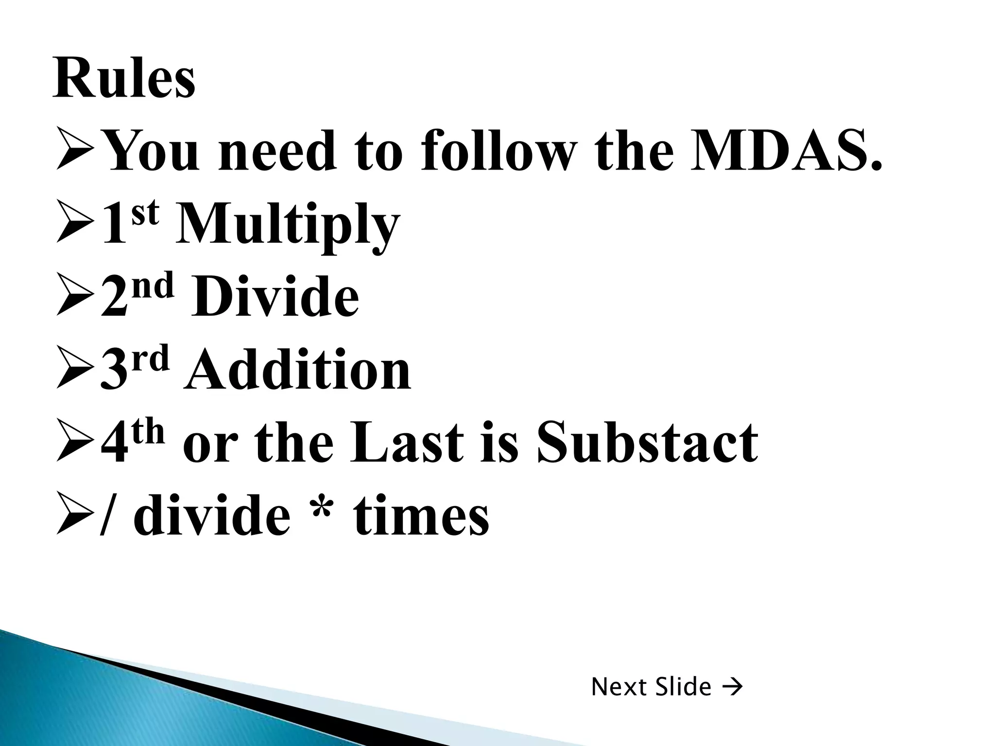 Mathematics MDAS RULES GRADE 5 | PPTX