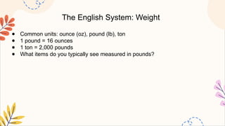 English and Metric Systems Measurement, Problem Solving, and ...