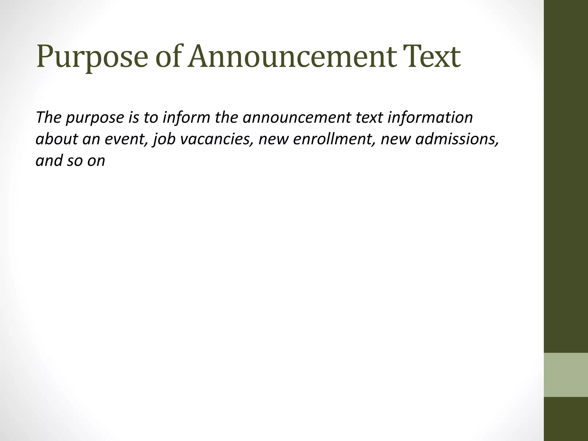 English - Announcement (Kelas X) | PPTX