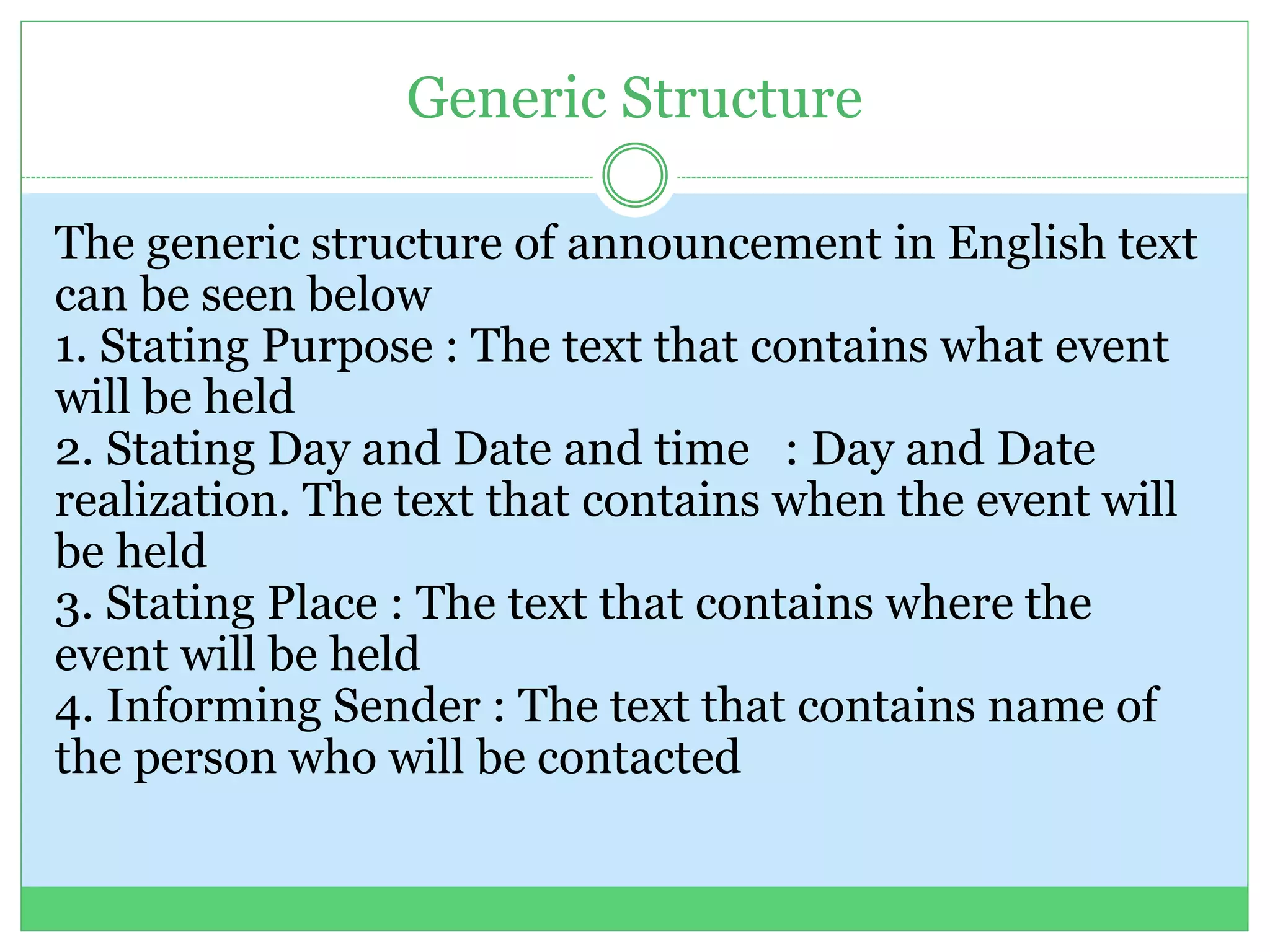 English - Announcement (Kelas X) | PPTX