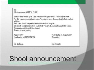 English - Announcement (Kelas X) | PPTX
