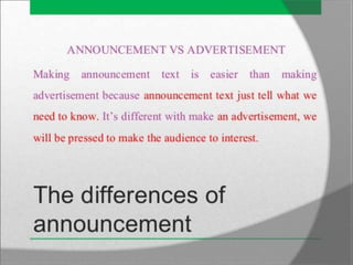 English - Announcement (Kelas X) | PPTX