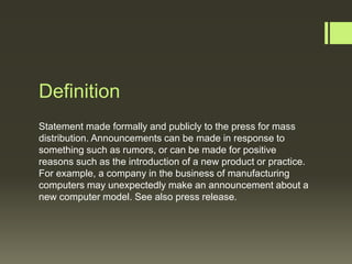 English - Announcement (Kelas X) | PPTX