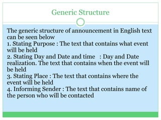 English - Announcement (Kelas X) | PPTX