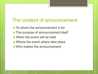 English - Announcement (Kelas X) | PPTX