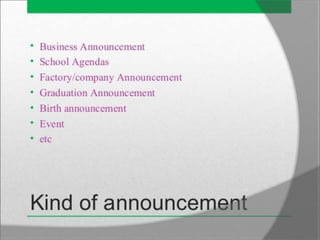 English - Announcement (Kelas X) | PPTX