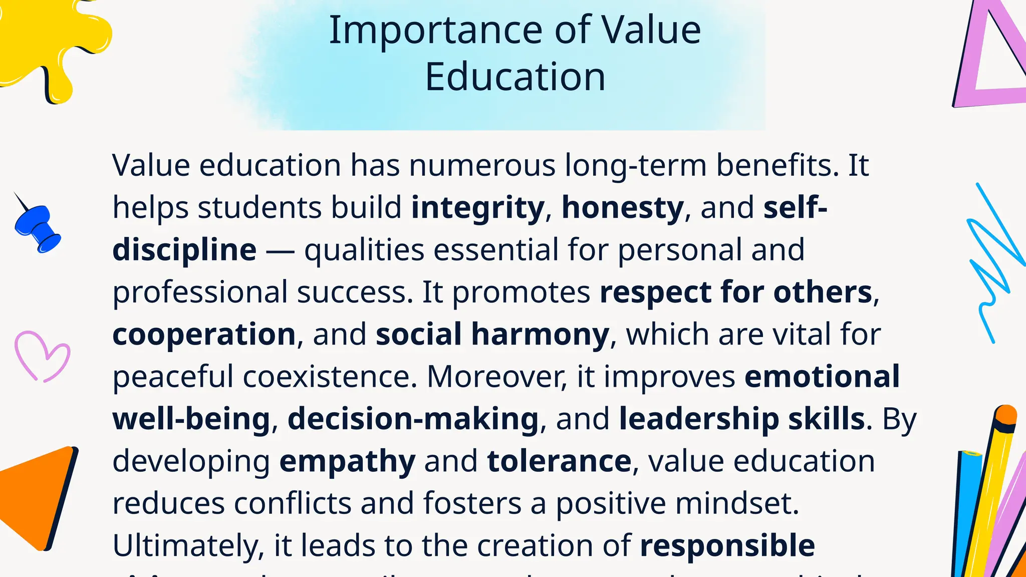 English Art Integrated Importance of Value Education project.pptx