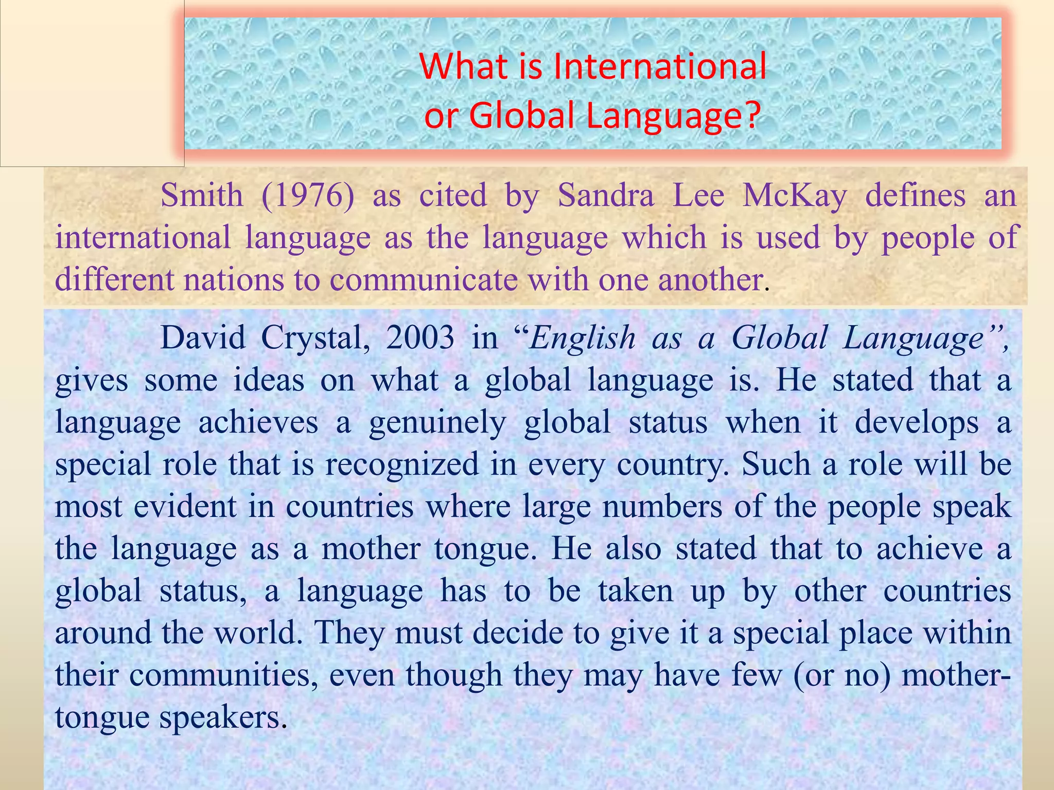 English as a global language | PPSX