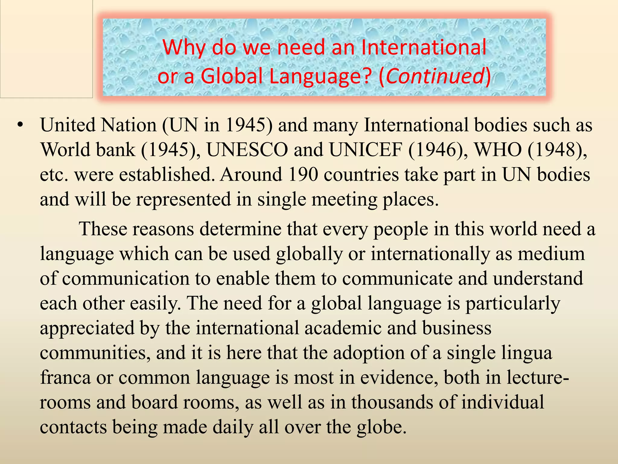 English as a global language | PPSX