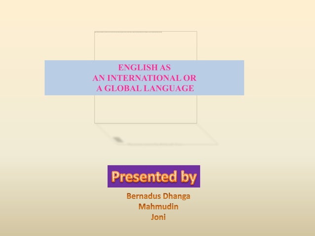 English as a global language | PPSX | Technology & Computing