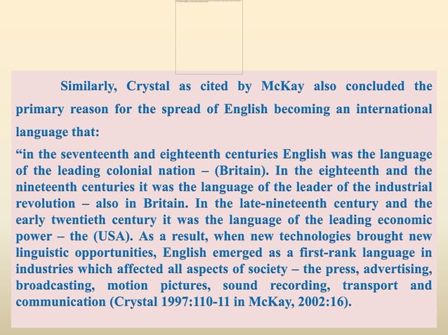 English as a global language | PPSX | Technology & Computing