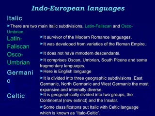 English as an indo european language | PPT