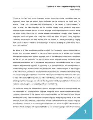 English as an indo european language essay | DOCX