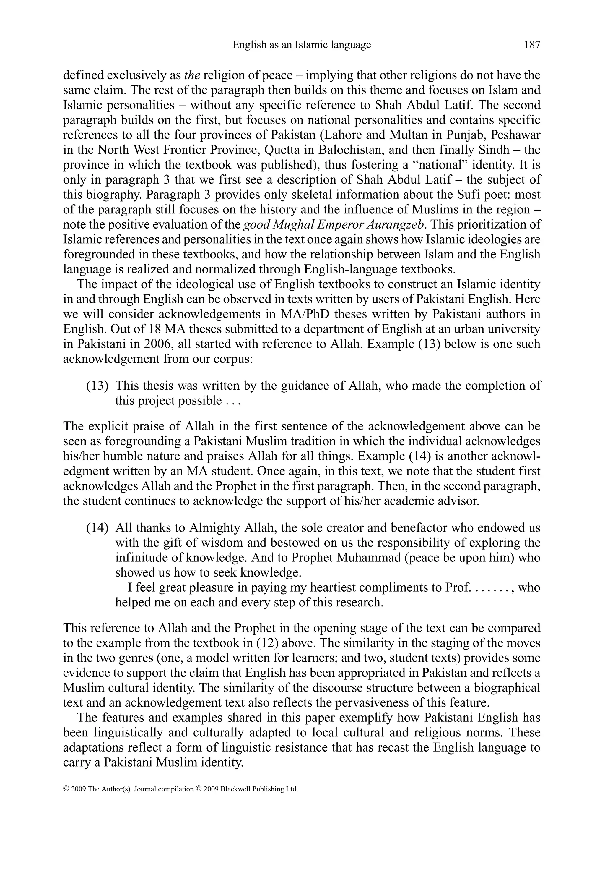 English as an islamic language ahmar mehboob | PDF