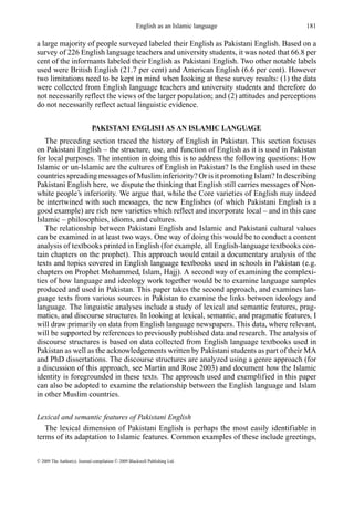 English as an islamic language ahmar mehboob | PDF