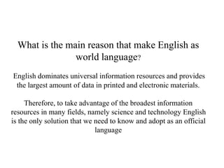 English as an official language | PPT