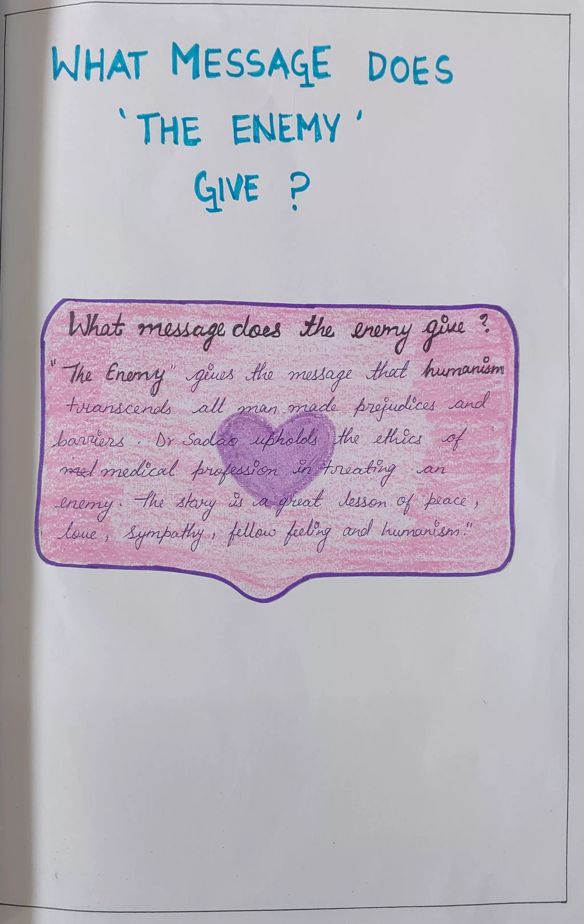 English ASL Project Work - The Enemy - The Conflict of Human Emotions | PDF