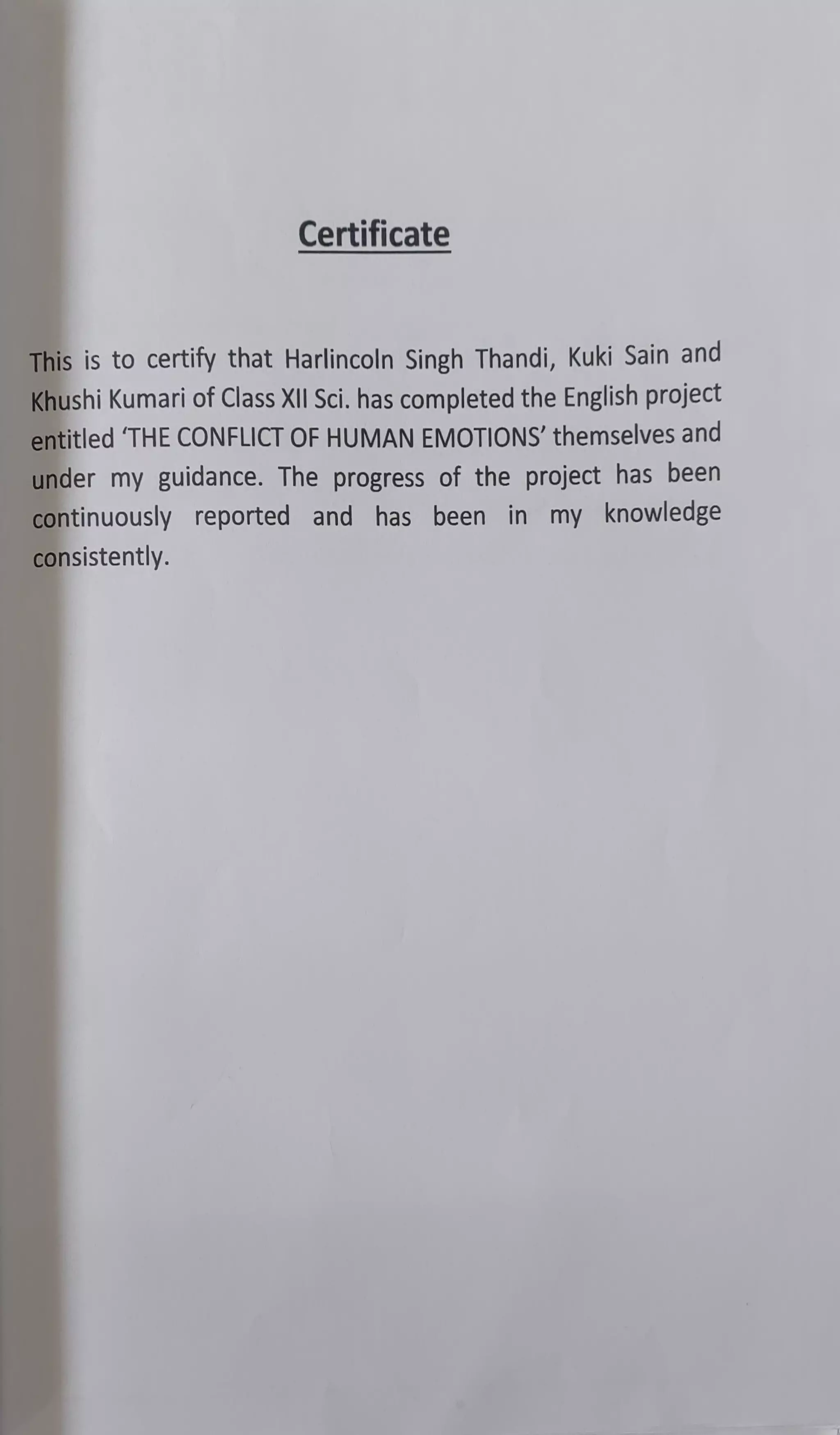 English ASL Project Work - The Enemy - The Conflict of Human Emotions | PDF