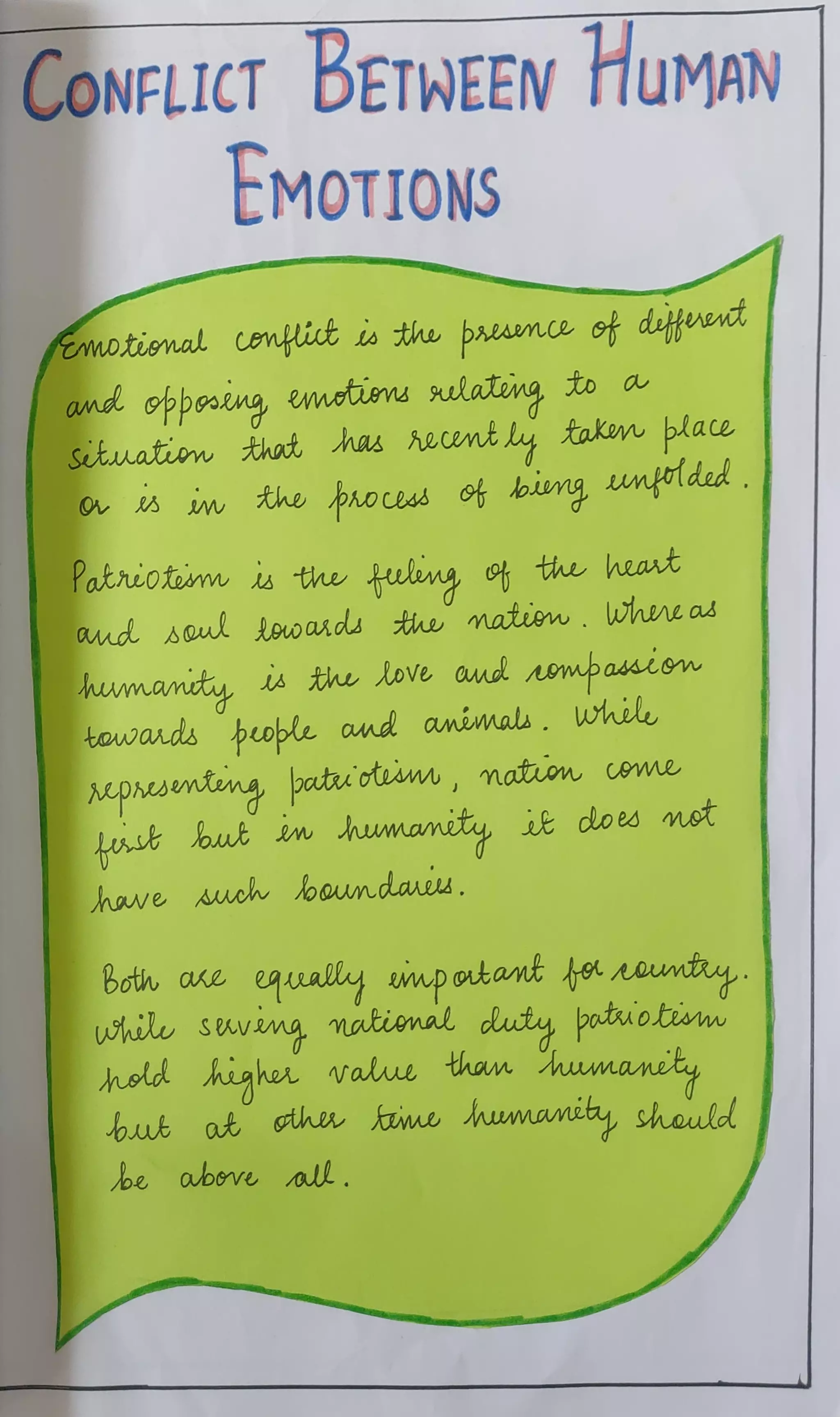 English ASL Project Work - The Enemy - The Conflict of Human Emotions | PDF