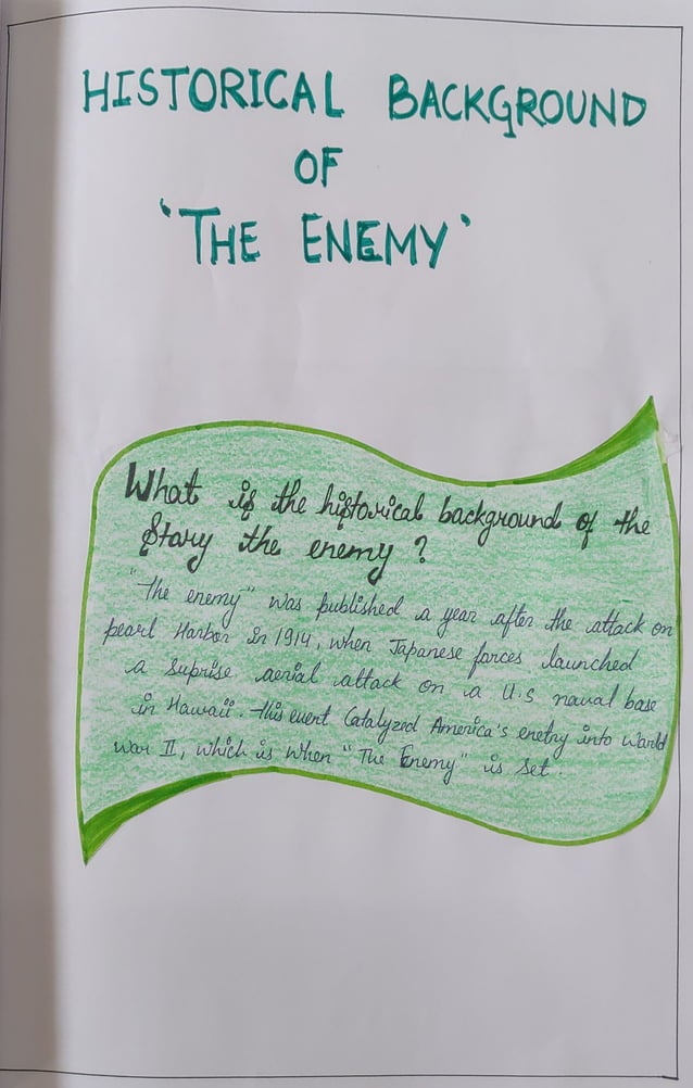 English ASL Project Work - The Enemy - The Conflict of Human Emotions ...