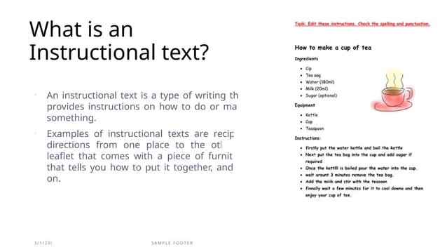 How to write an instructional text/grade 6 | PPTX