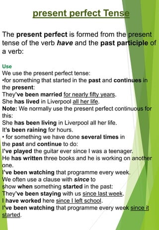 uses of tenses | PPTX | Parenting Babies and Toddlers | Parenting
