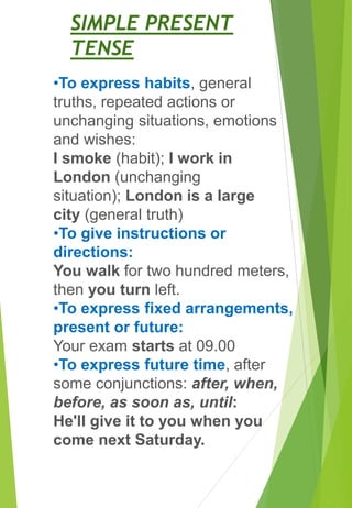 uses of tenses | PPTX | Parenting Babies and Toddlers | Parenting