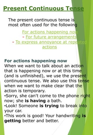 uses of tenses | PPTX | Parenting Babies and Toddlers | Parenting