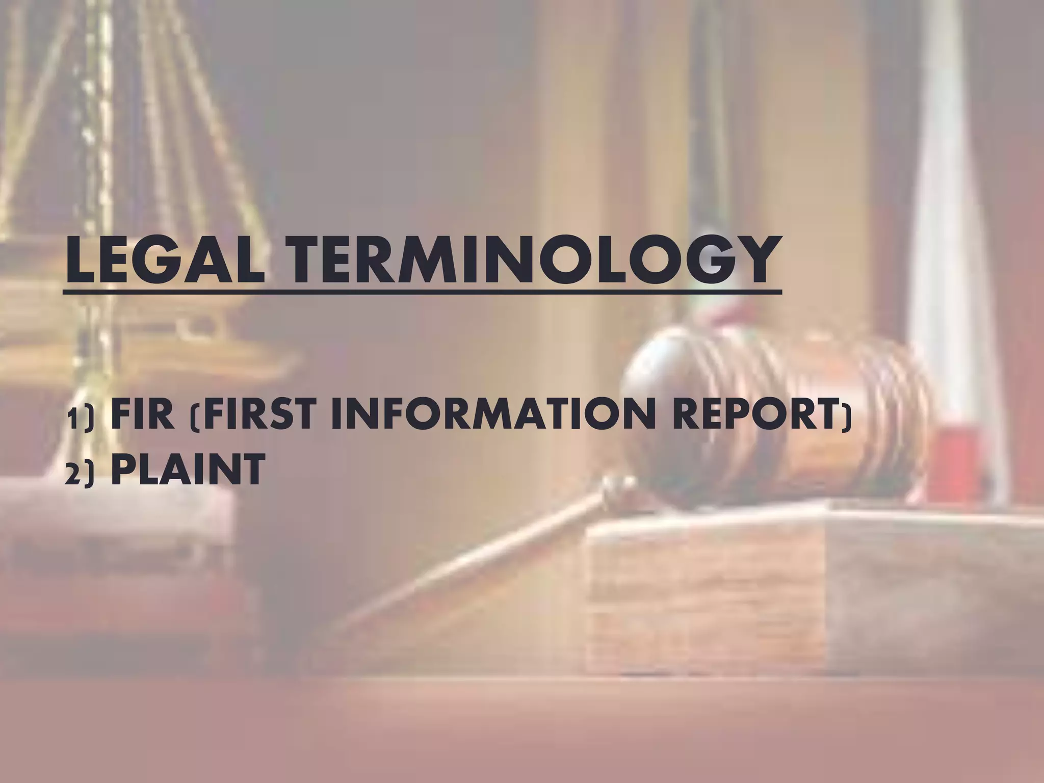 presentation on FIR and PLAINT | PPT