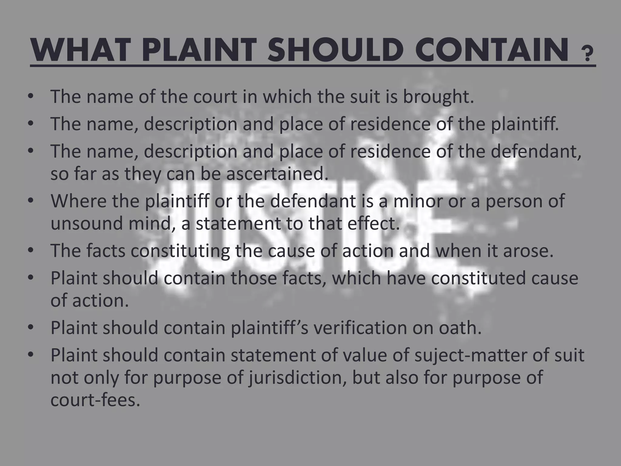presentation on FIR and PLAINT | PPT