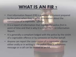 presentation on FIR and PLAINT | PPT