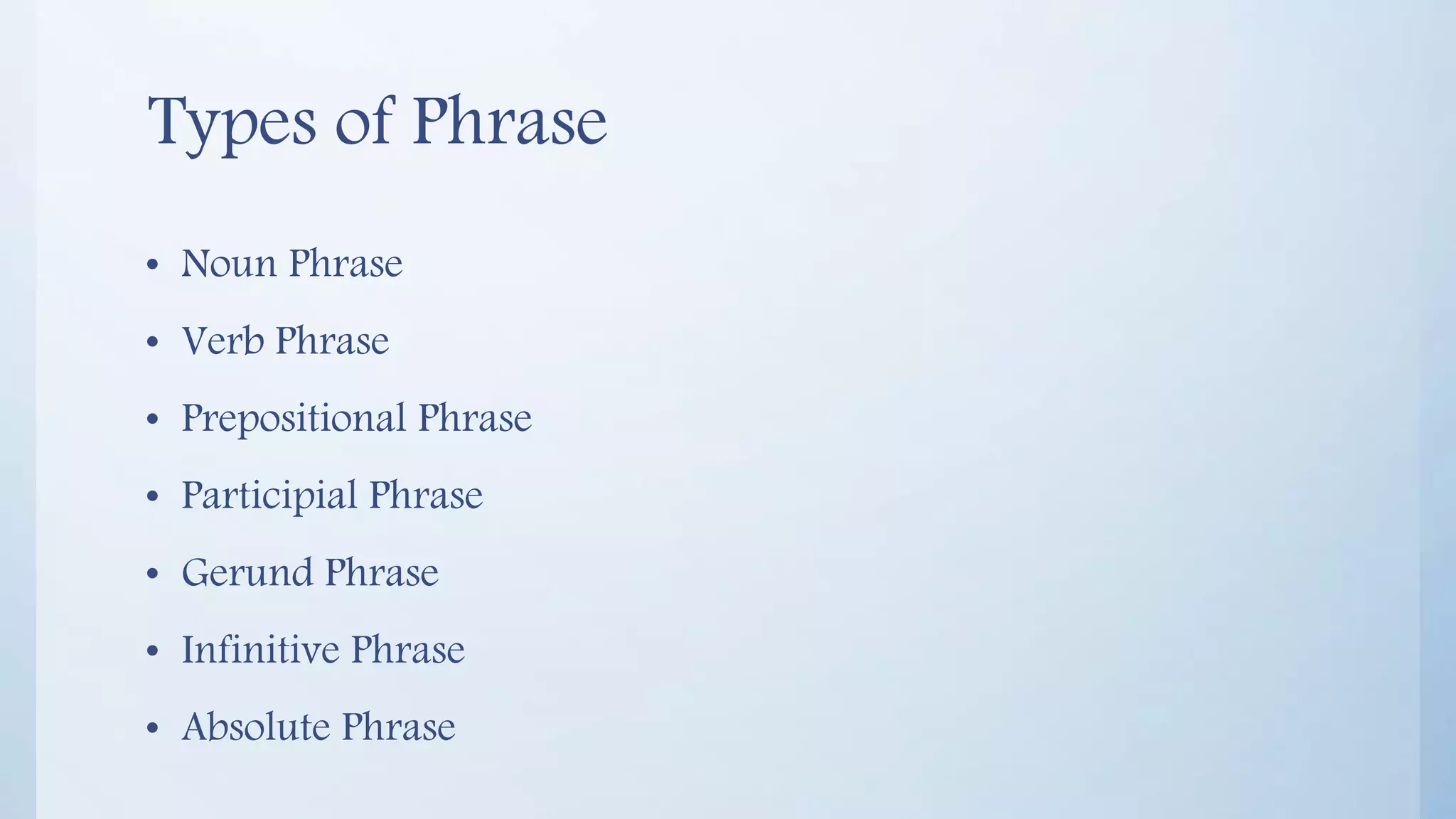 Phrase , Clause , sentence and their types | PPTX