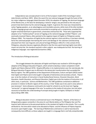 English as the medium of instruction for science and its effects on the ...