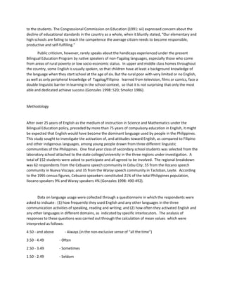 English as the medium of instruction for science and its effects on the ...