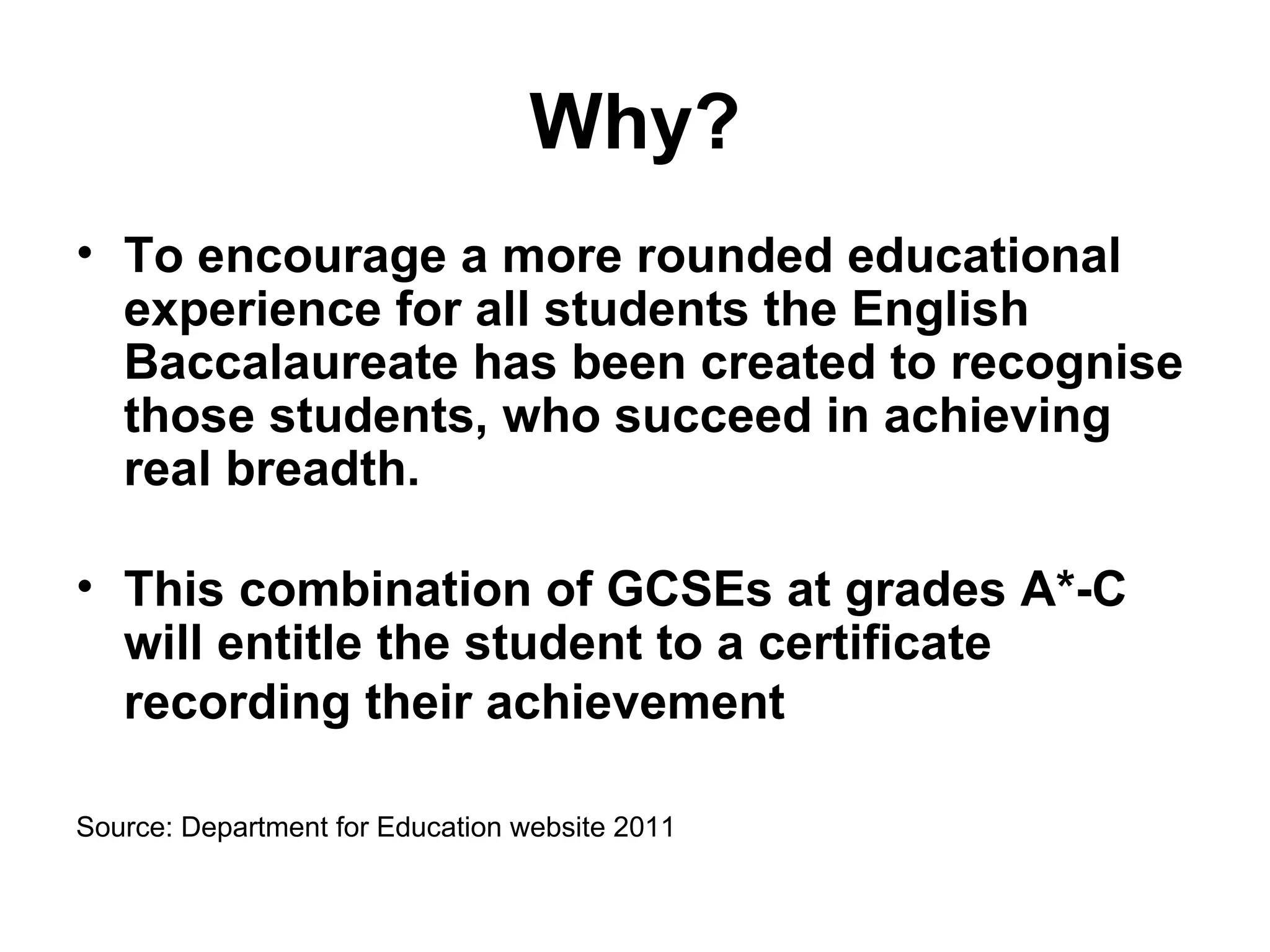 English Baccalaureate overview | PPT