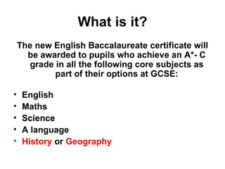 English Baccalaureate overview | PPT