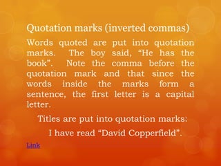 English basics punctuation | PPTX