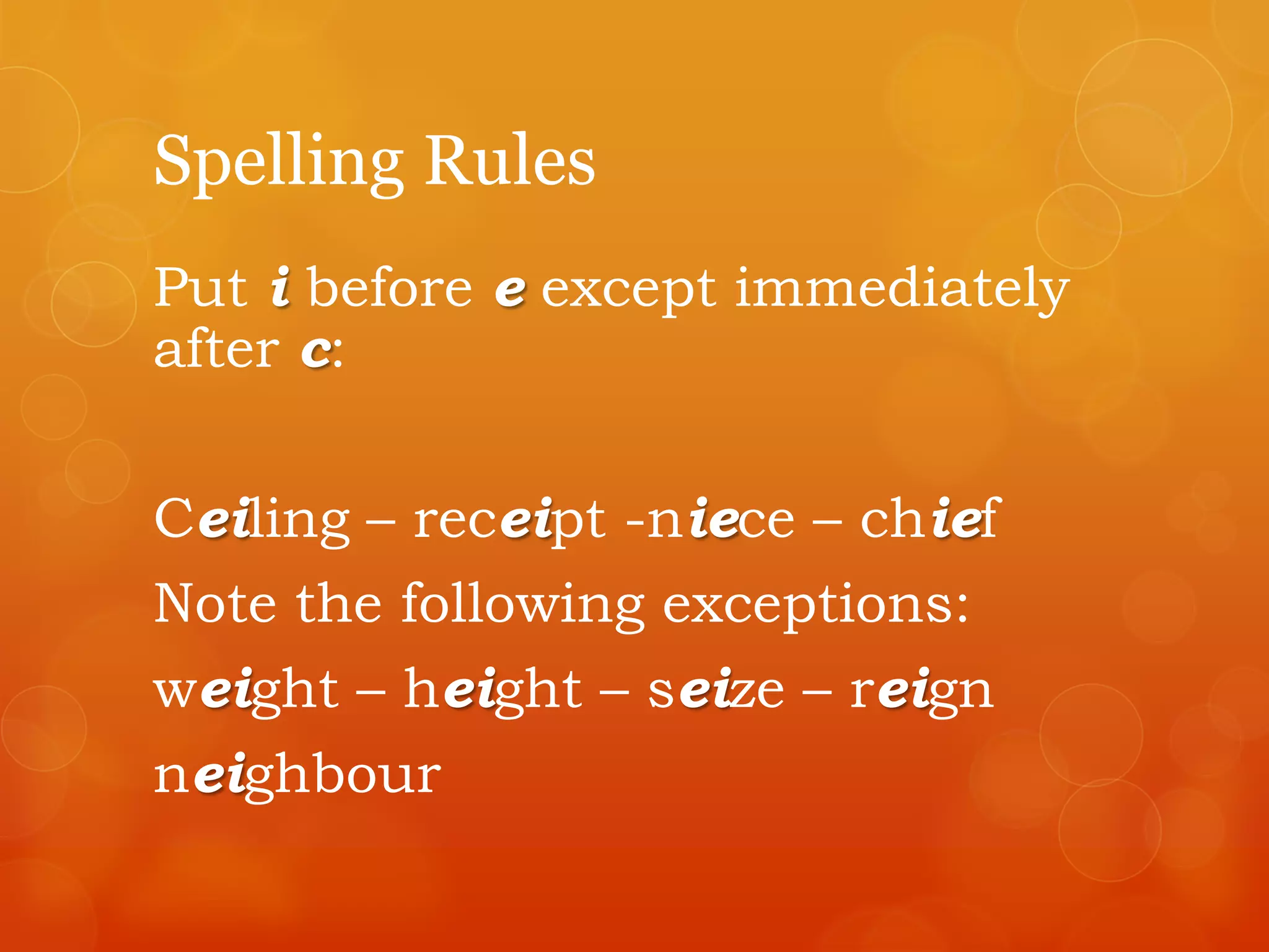 English basics spelling rules | PPTX