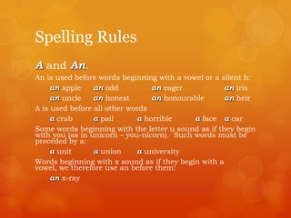English basics spelling rules | PPTX