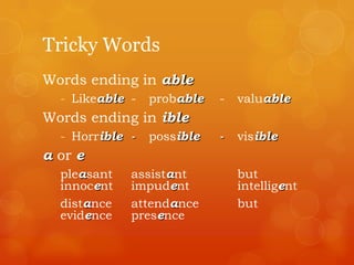 English basics spelling rules | PPTX