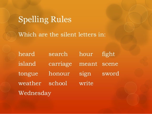English basics spelling rules