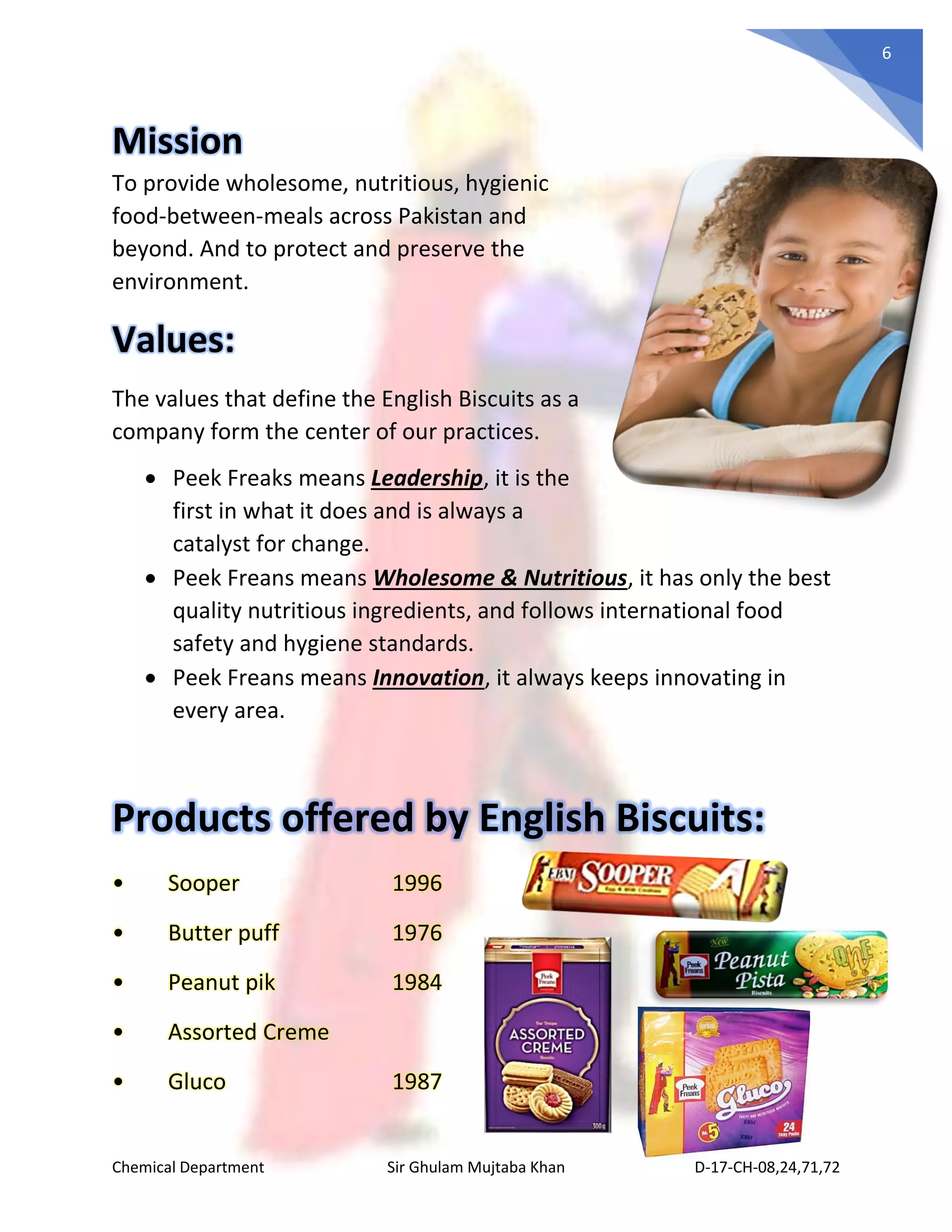 Report of English Biscuits Manufacturing Peek Freans | PDF