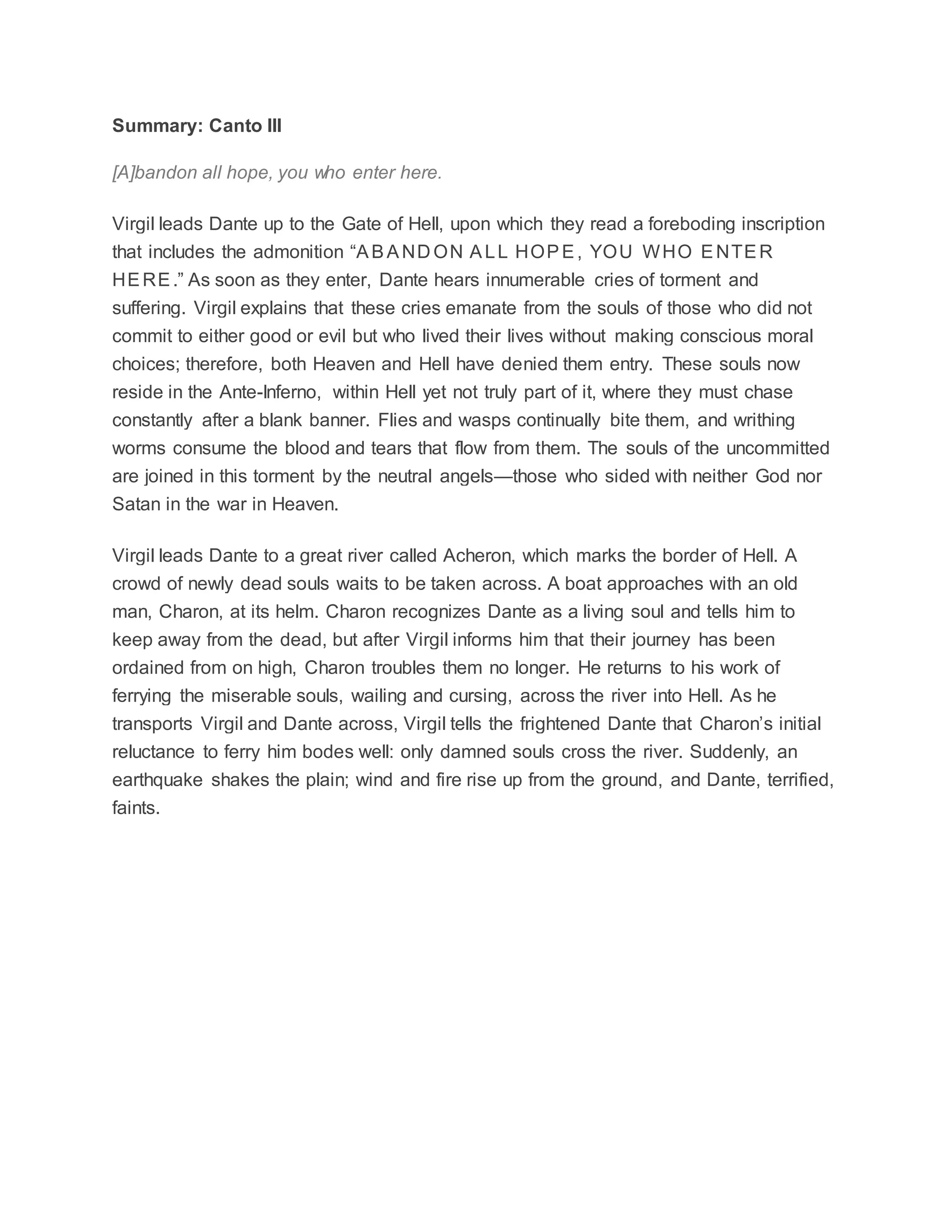 English canto iii | DOCX