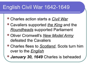 English Civil War Glorious Revolution Powerpoint.ppt