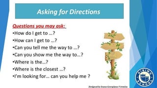 ASKING FOR DIRECTIONS - ENGLISH | PPTX