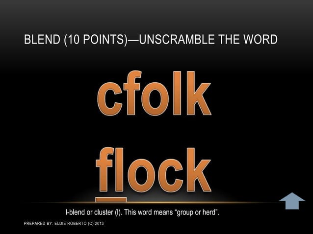 English class unscramble words game | PPSX
