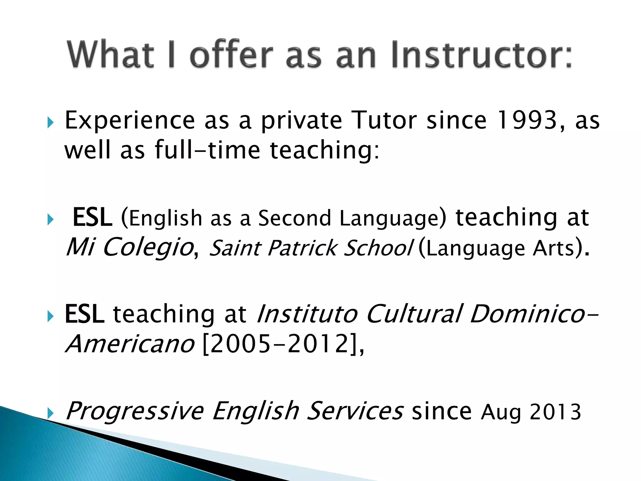 English classes program | PPTX