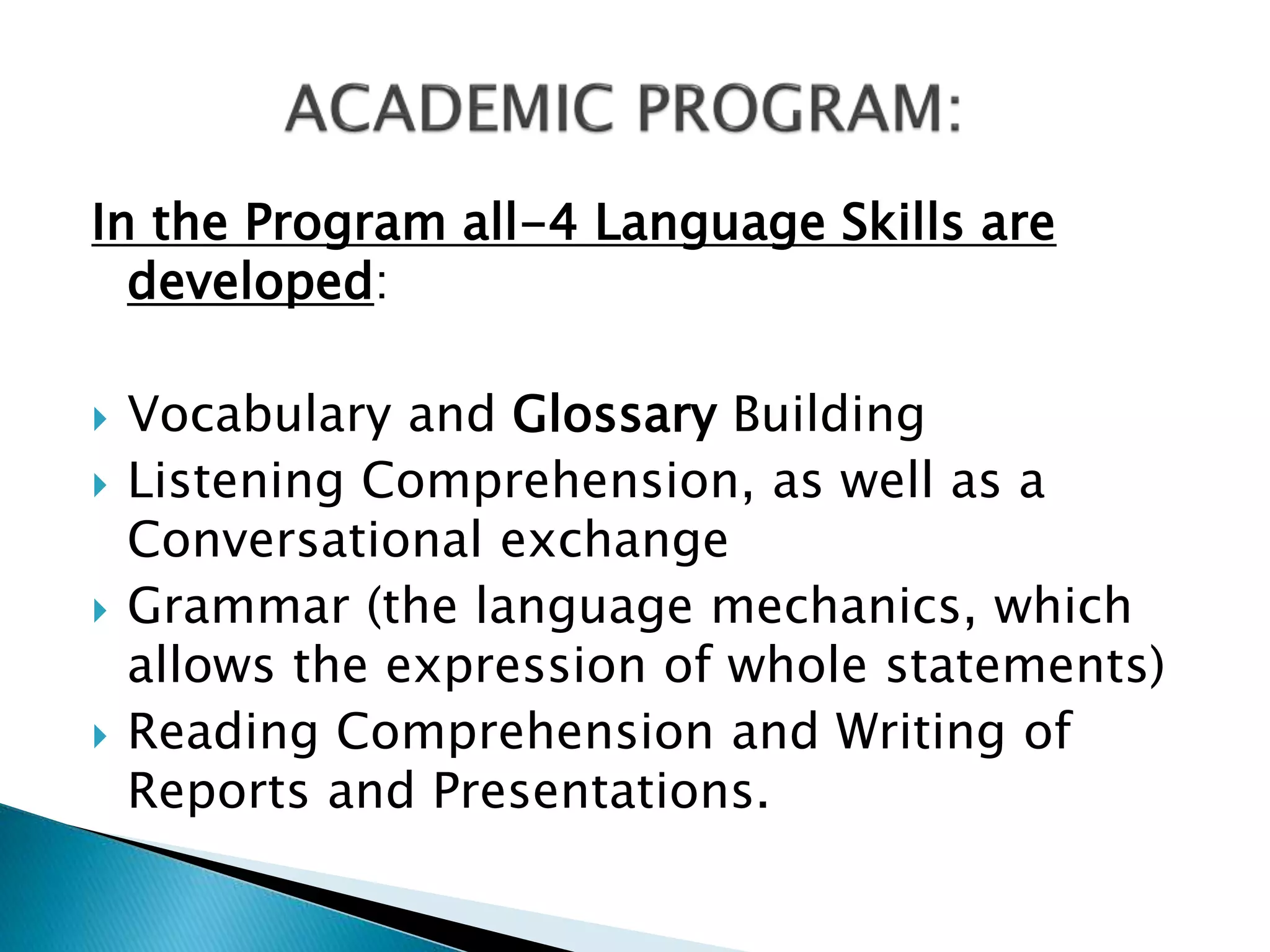 English classes program | PPT