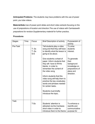 English class lesson plan | DOCX